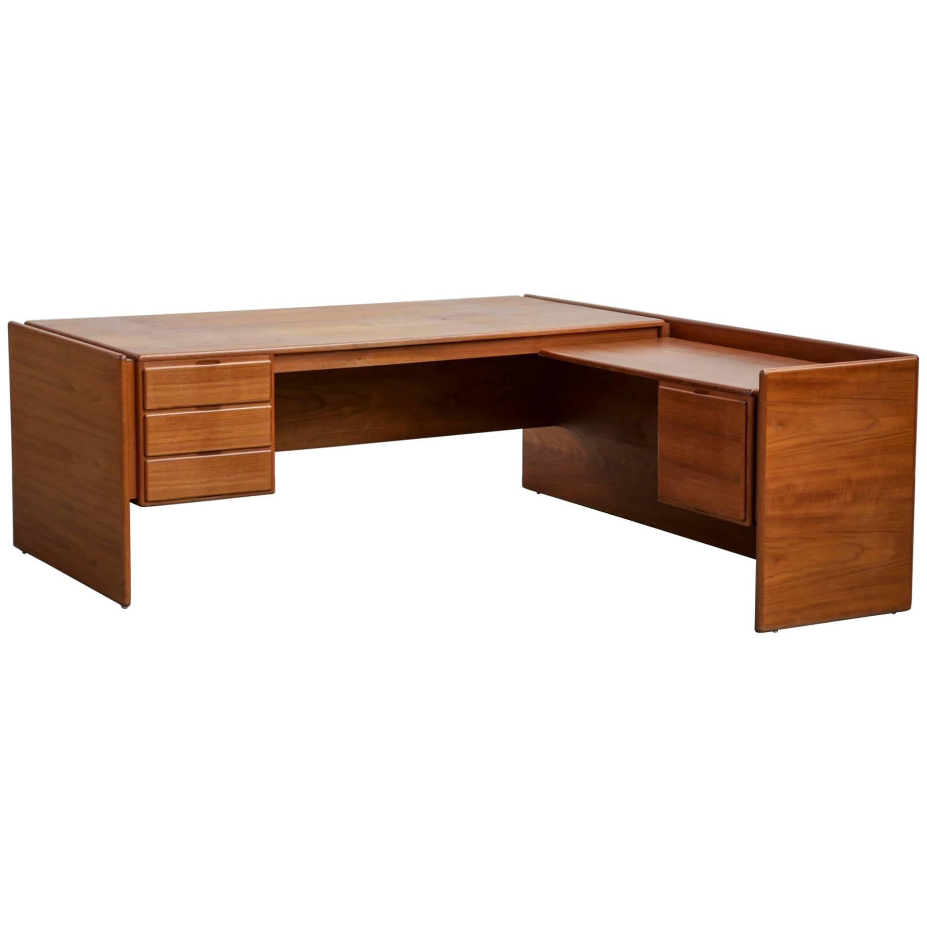 Large Danish Desk Teak Scandinavian at 1stDibs