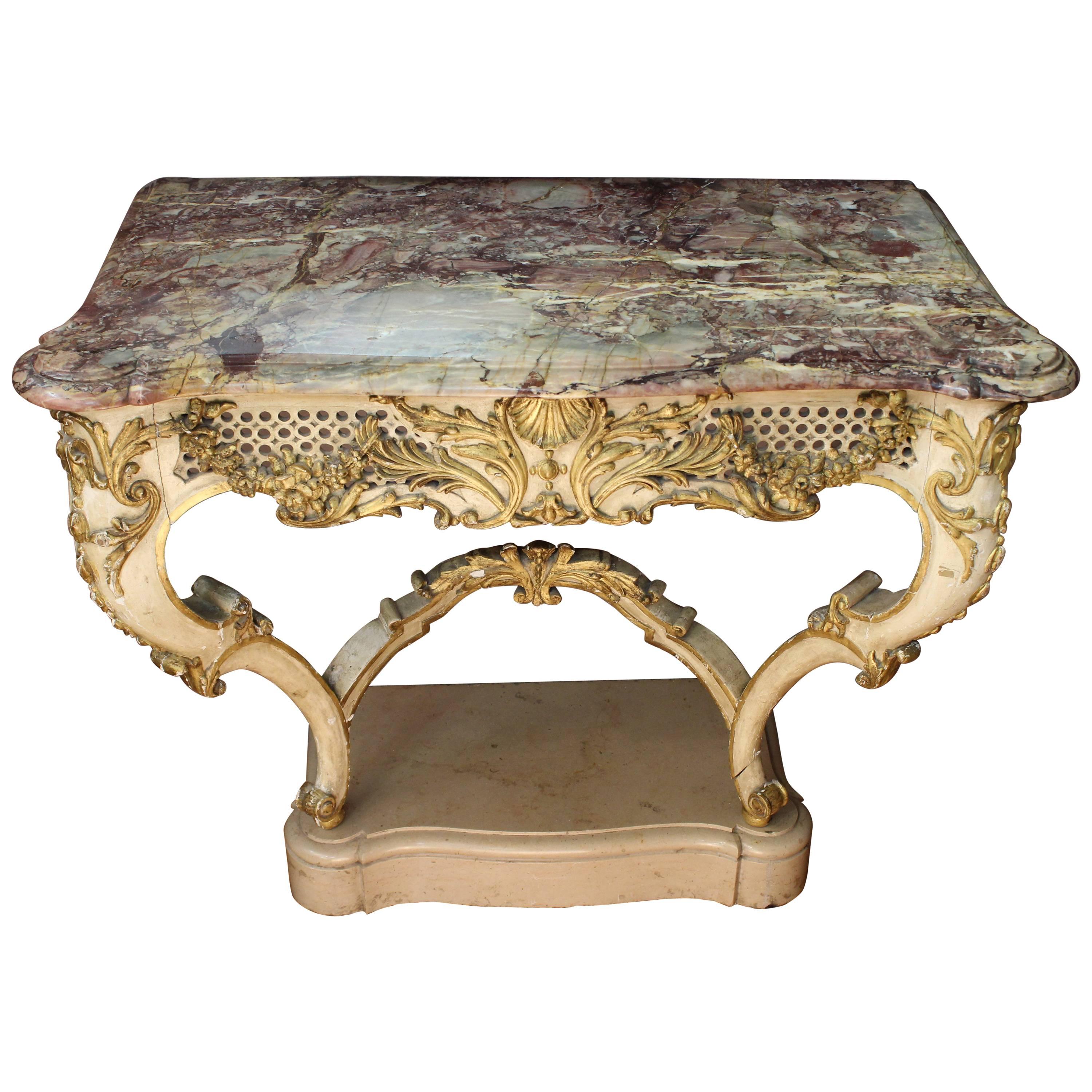 French Rococo Style Console Table at 1stDibs | french rococo table ...