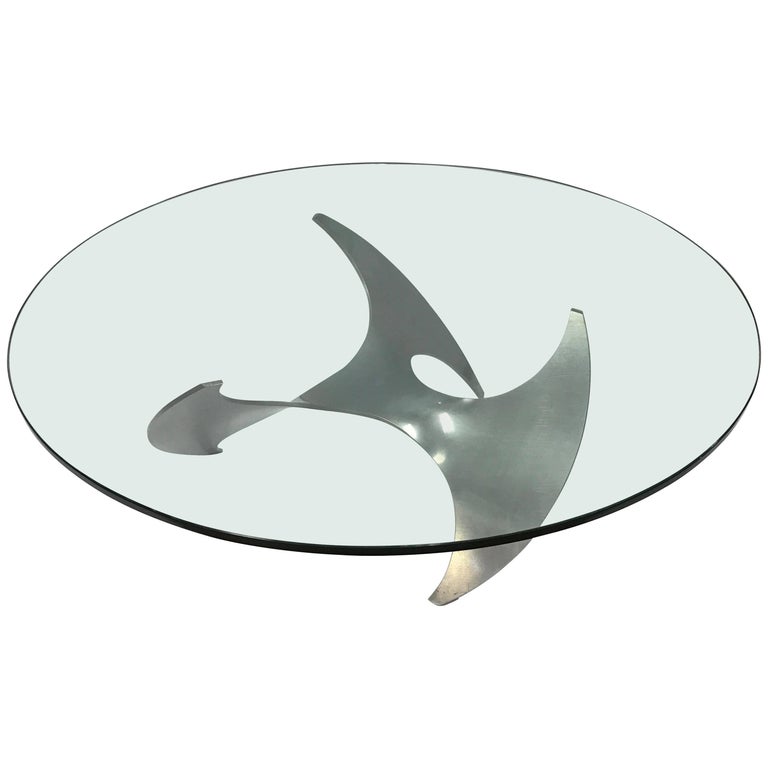 Knut Hesterberg Atomic Propeller Coffee Cocktail Glass Table at 1stDibs