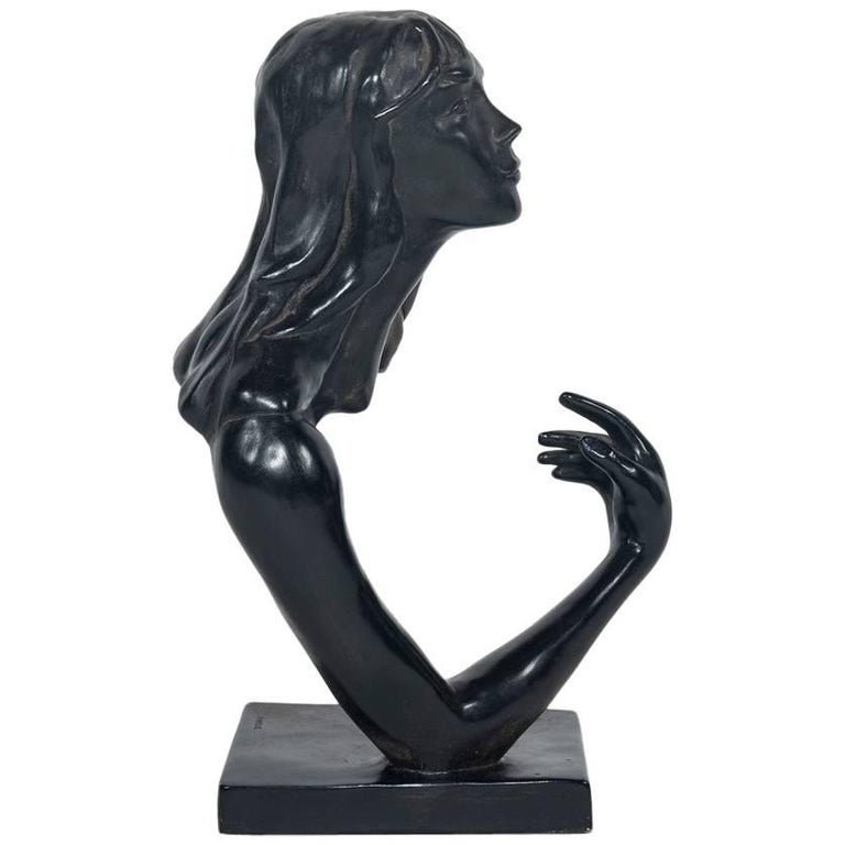 Austin Studio Black Plaster Female Figure at 1stDibs