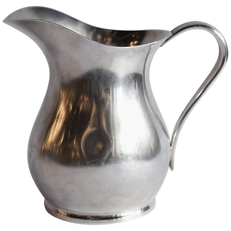 Hammered Silver Plate Pitcher by W.M. Mounts at 1stdibs