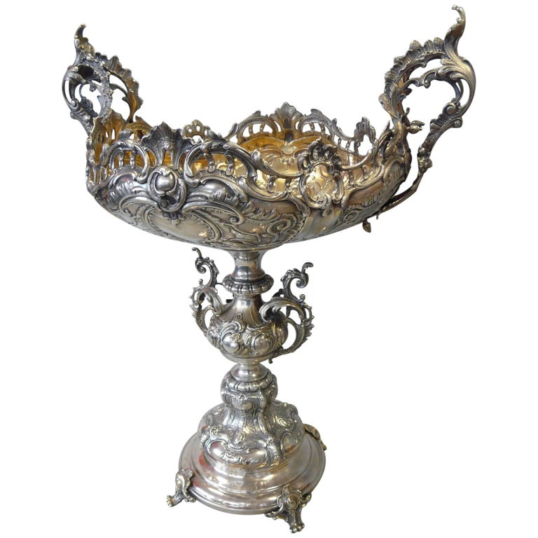 Large Late 19th Century Baroque Style Silver Plated Centrepiece at 1stDibs