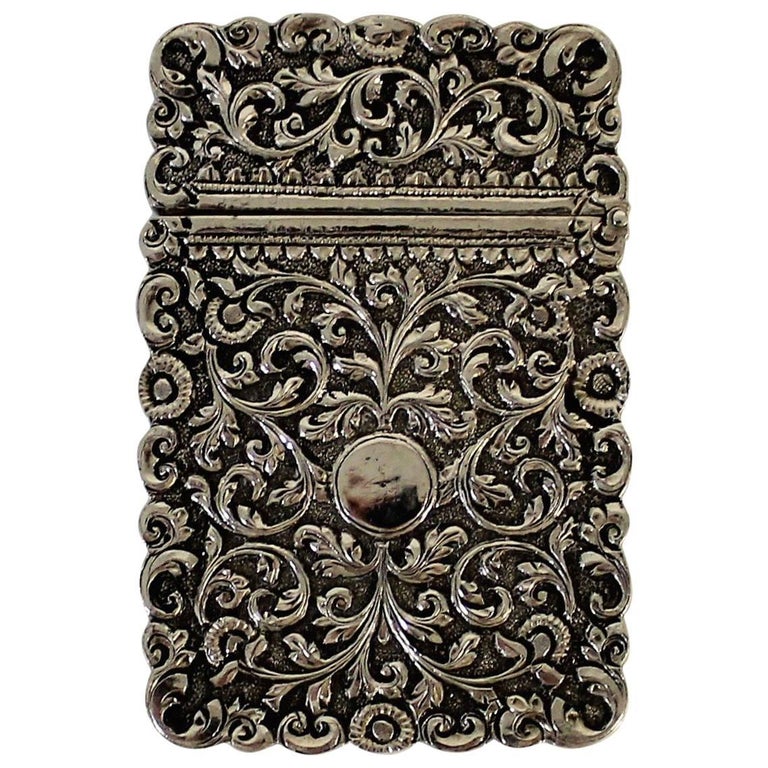 19th Century Sterling Silver Card Case at 1stDibs