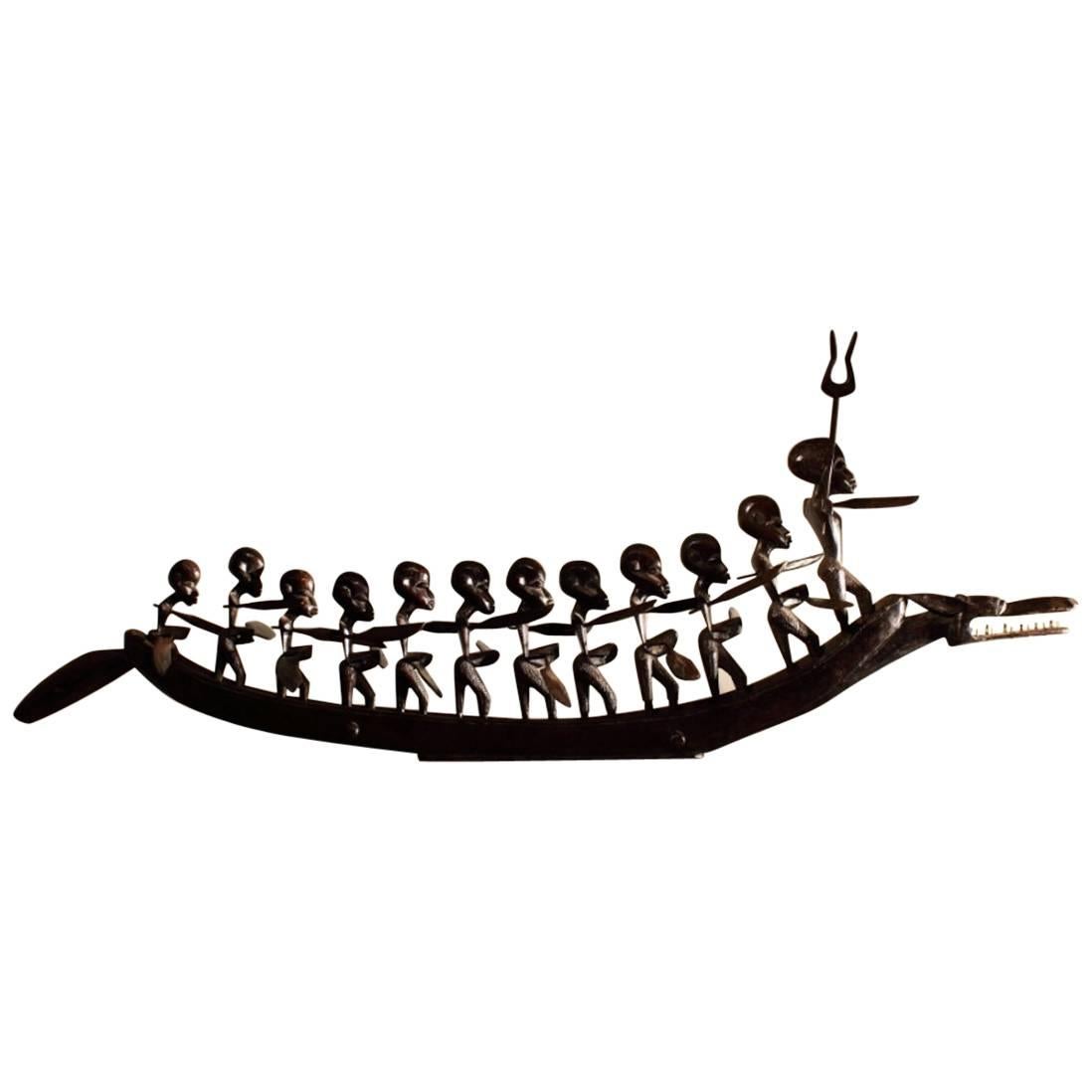 Large African Boat Carving at 1stDibs