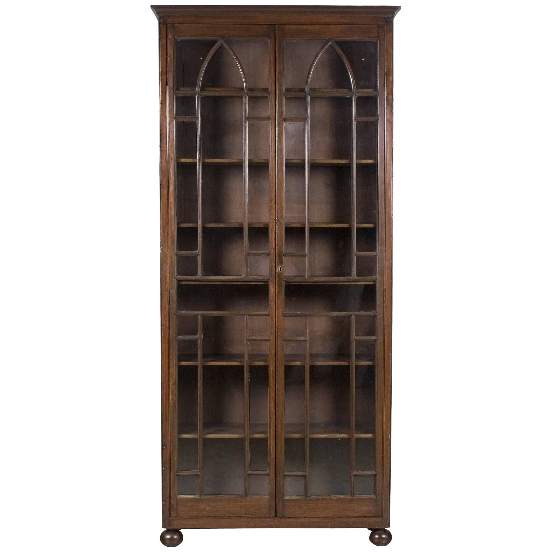 Victorian Mahogany Bookcase with Gothic Arches at 1stDibs