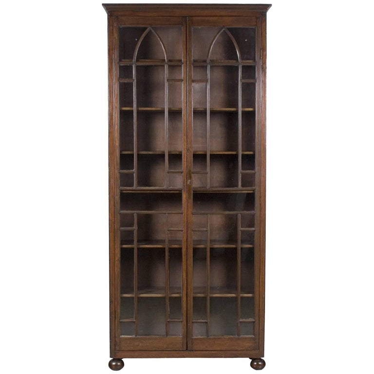 Victorian Mahogany Bookcase with Gothic Arches at 1stDibs