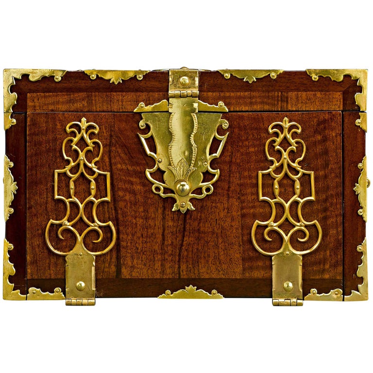 English Brass Bound Lock Box at 1stDibs