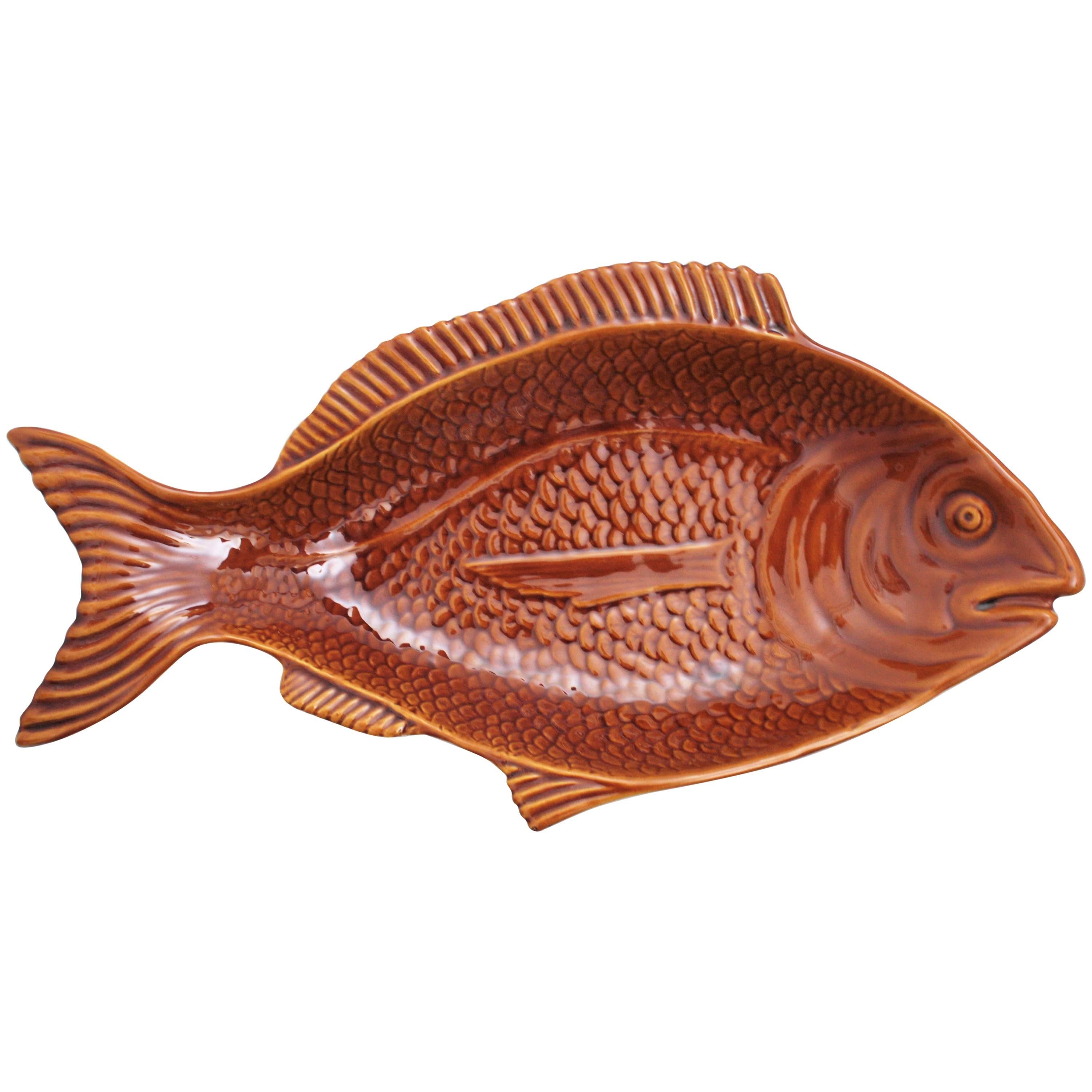 Round Ceramic Oyster Serving Platter in Yellow and Green For Sale at ...