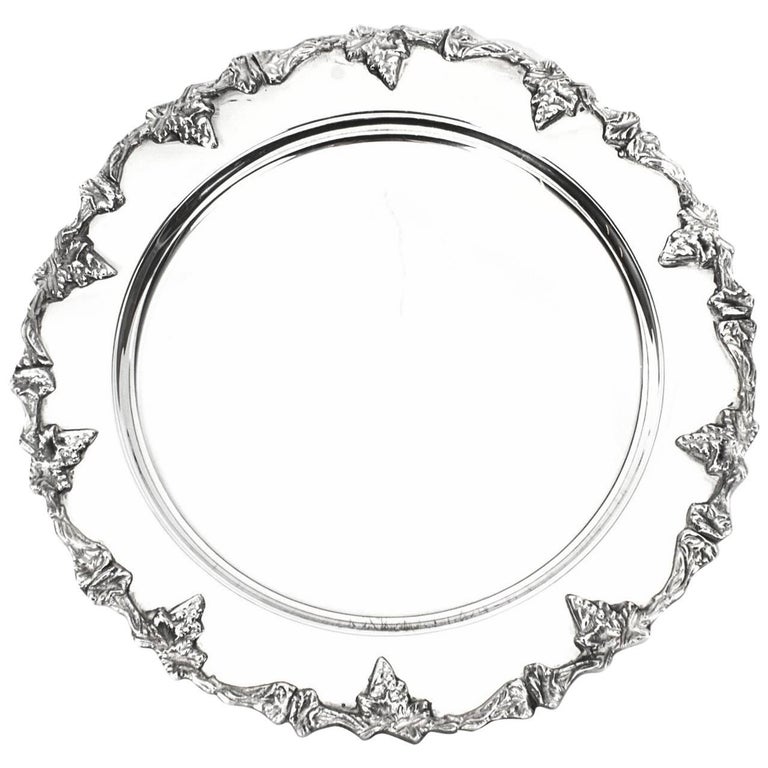 Mid-20th Century Set 12 Beautiful Silver Plated Under Plates at 1stdibs