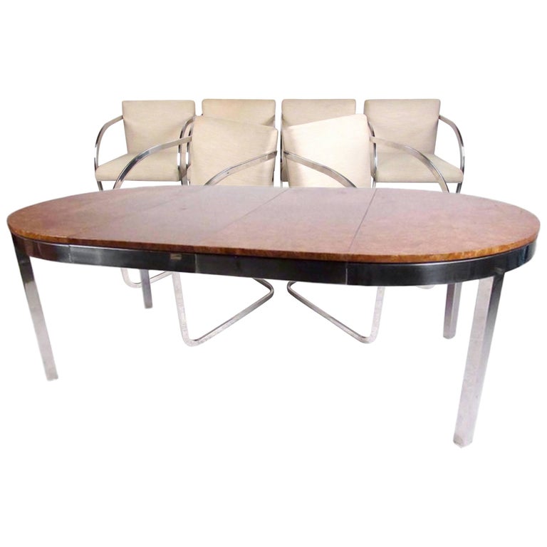 Mid-Century Dining Set in the Style of Milo Baughman For Sale at 1stDibs