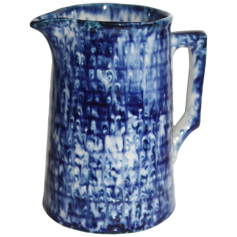 19th Century Sponge Ware Miniature Cream Pitcher For Sale at 1stDibs