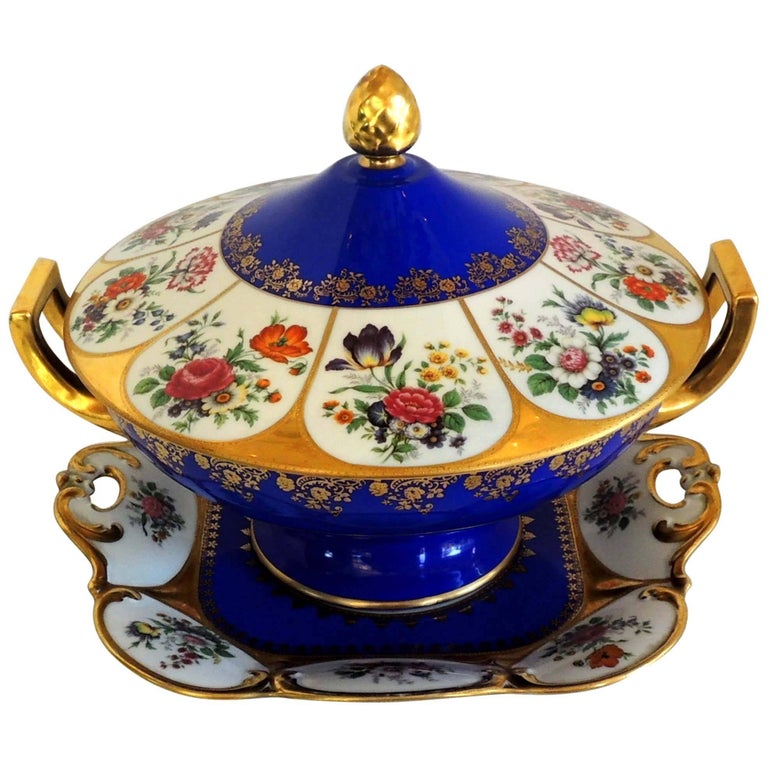 Wonderful German Hand-Painted Porcelain Hutschenreuther Three-Piece ...