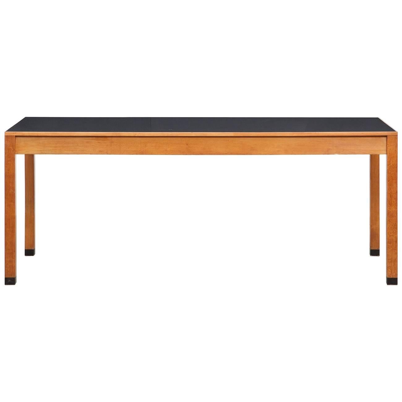 1960s Light Wood and Black Linoleum Table by Ferdinand Kramer 'g' For ...