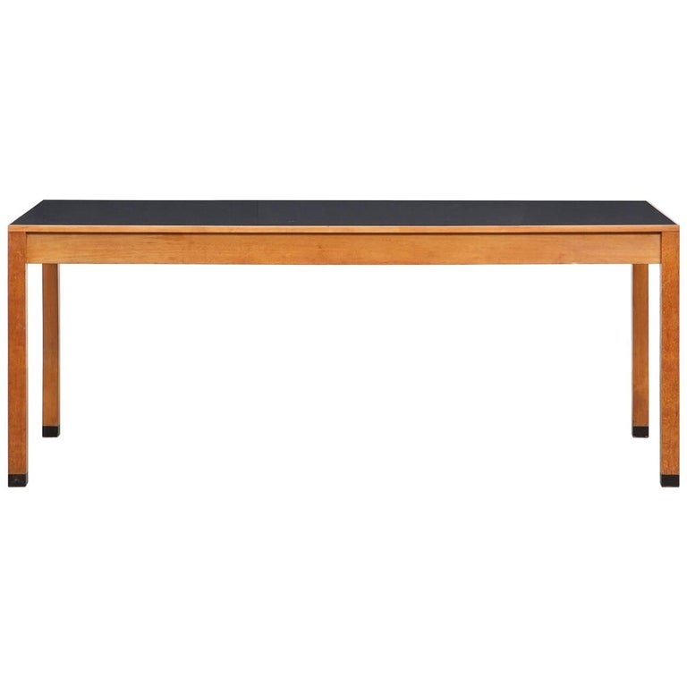 1960s Light Wood and Black Linoleum Table by Ferdinand Kramer 'g' For ...