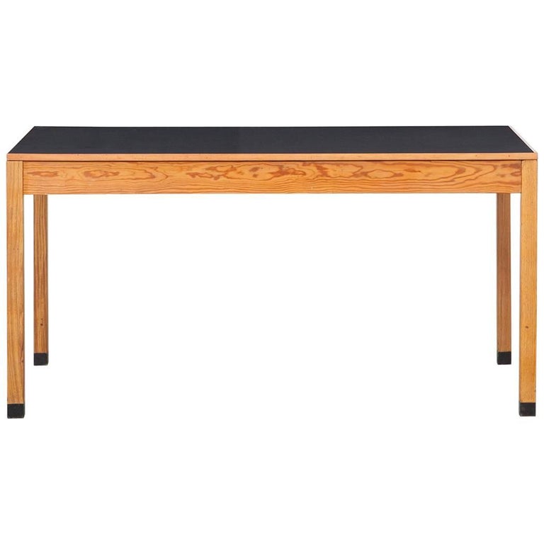 1960s Light Wood and Black Linoleum Table by Ferdinand Kramer 'h' at ...