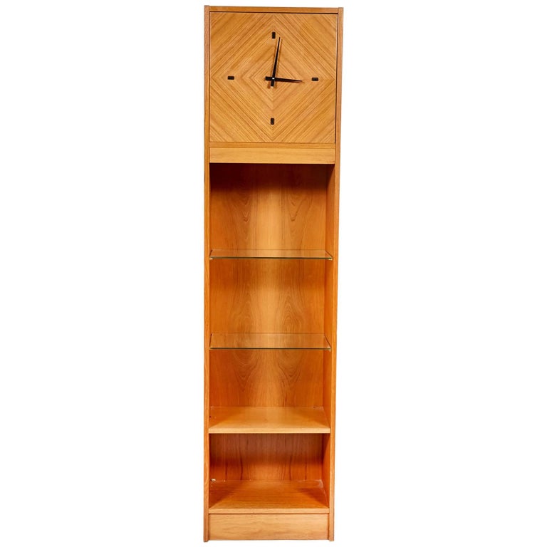 Scandinavian Modern Teak Grandfather Clock For Sale at 1stDibs