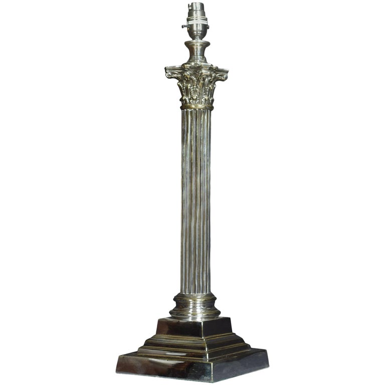 Edwardian Electro Plated Table Lamp at 1stDibs