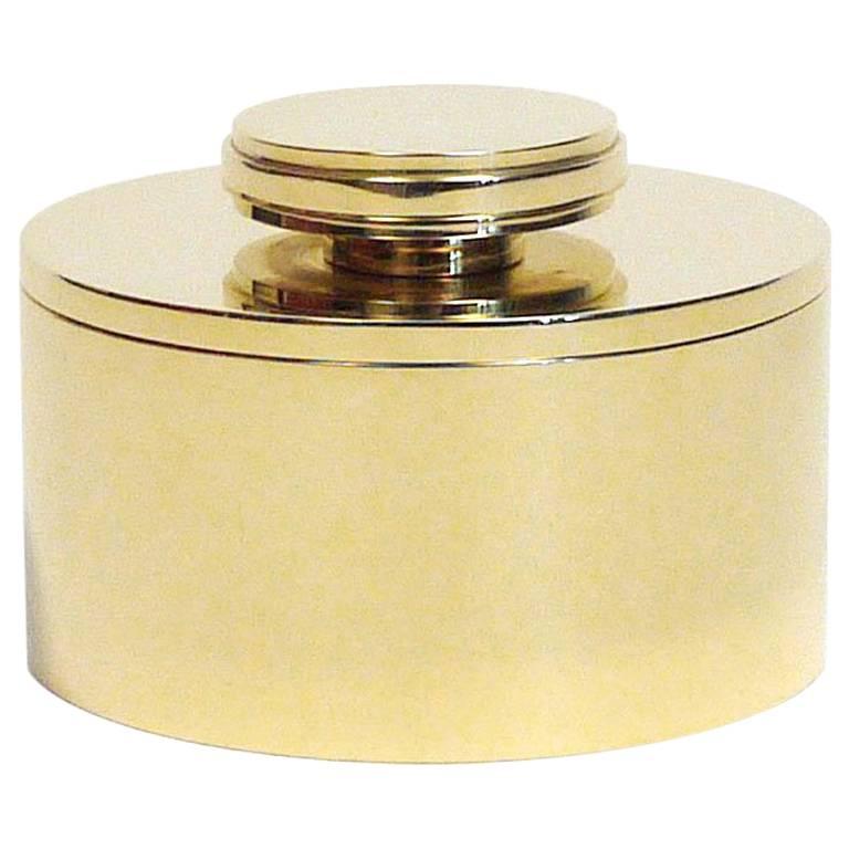 Contemporary Round Swedish Brass Modern Minimalist Artisan Box For Sale ...