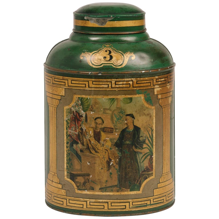 1870s English Tole Tea Canister at 1stDibs