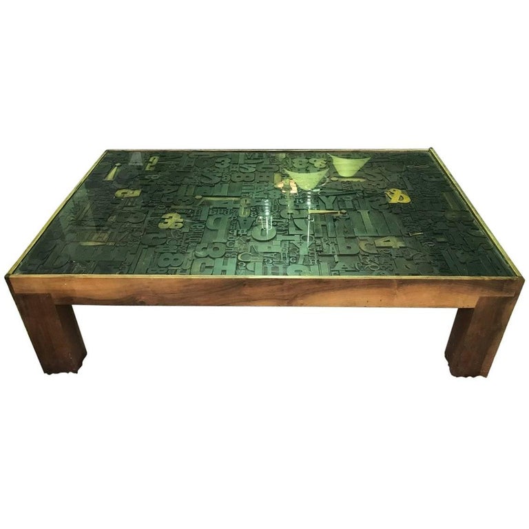 Unique Letterpress Coffee Table at 1stDibs