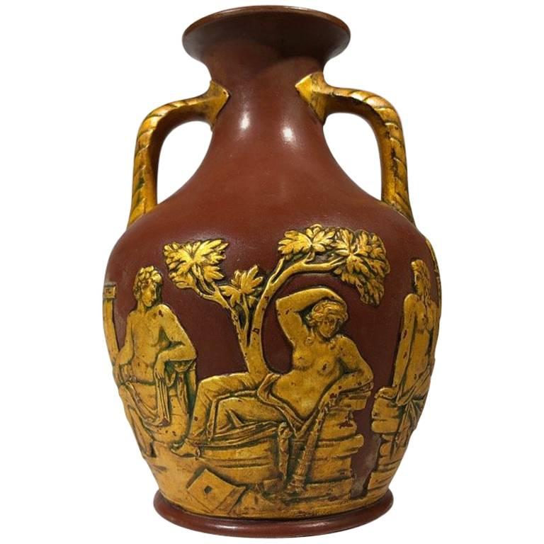 Redware 'Portland Vase' with Gilt Lacquer Finish, Schiller, circa 1860 ...