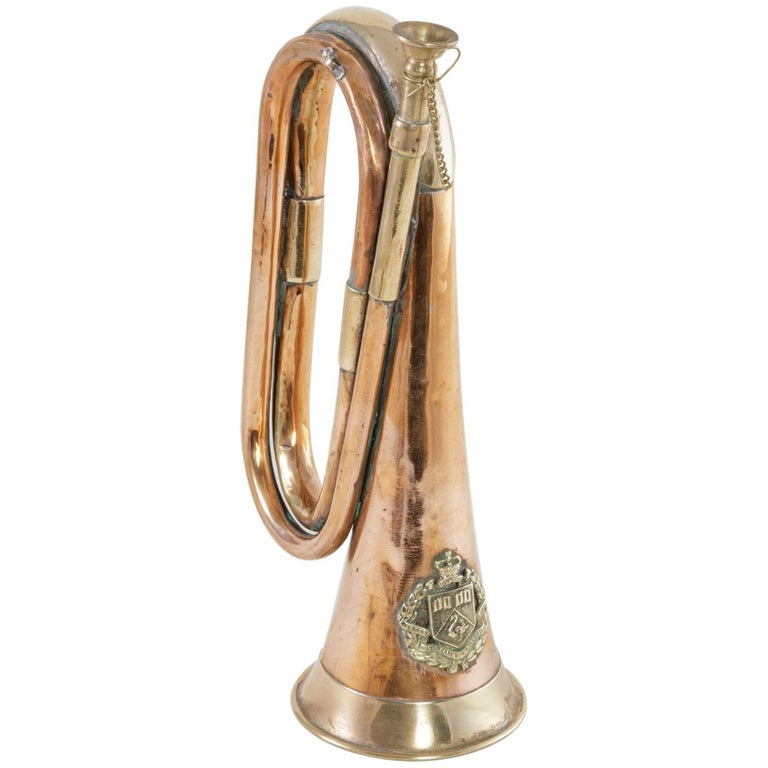 Mid-20th Century Copper and Brass Bugle with Insignia of Australian ...
