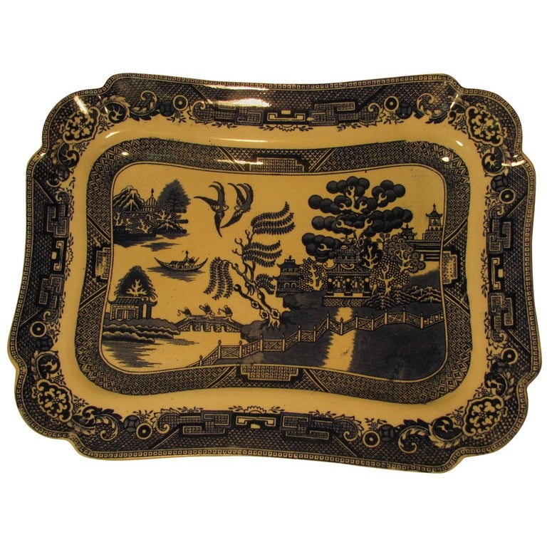 Early 19th Century Monumental English Blue Willow Turkey Platter For ...