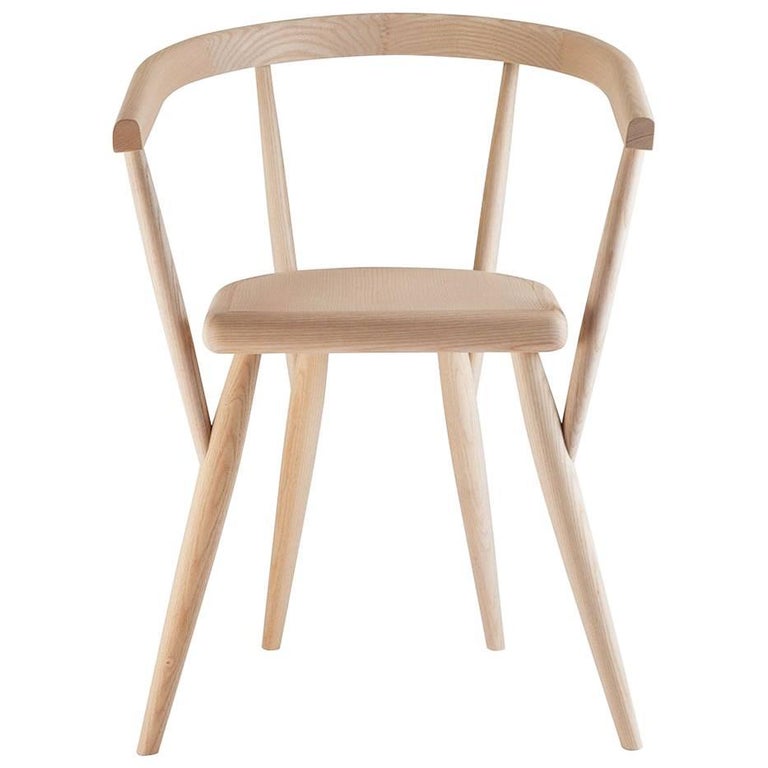 "Lina" Natural Ash Chair Designed by Patrizia Bertolini for Adele-C For ...
