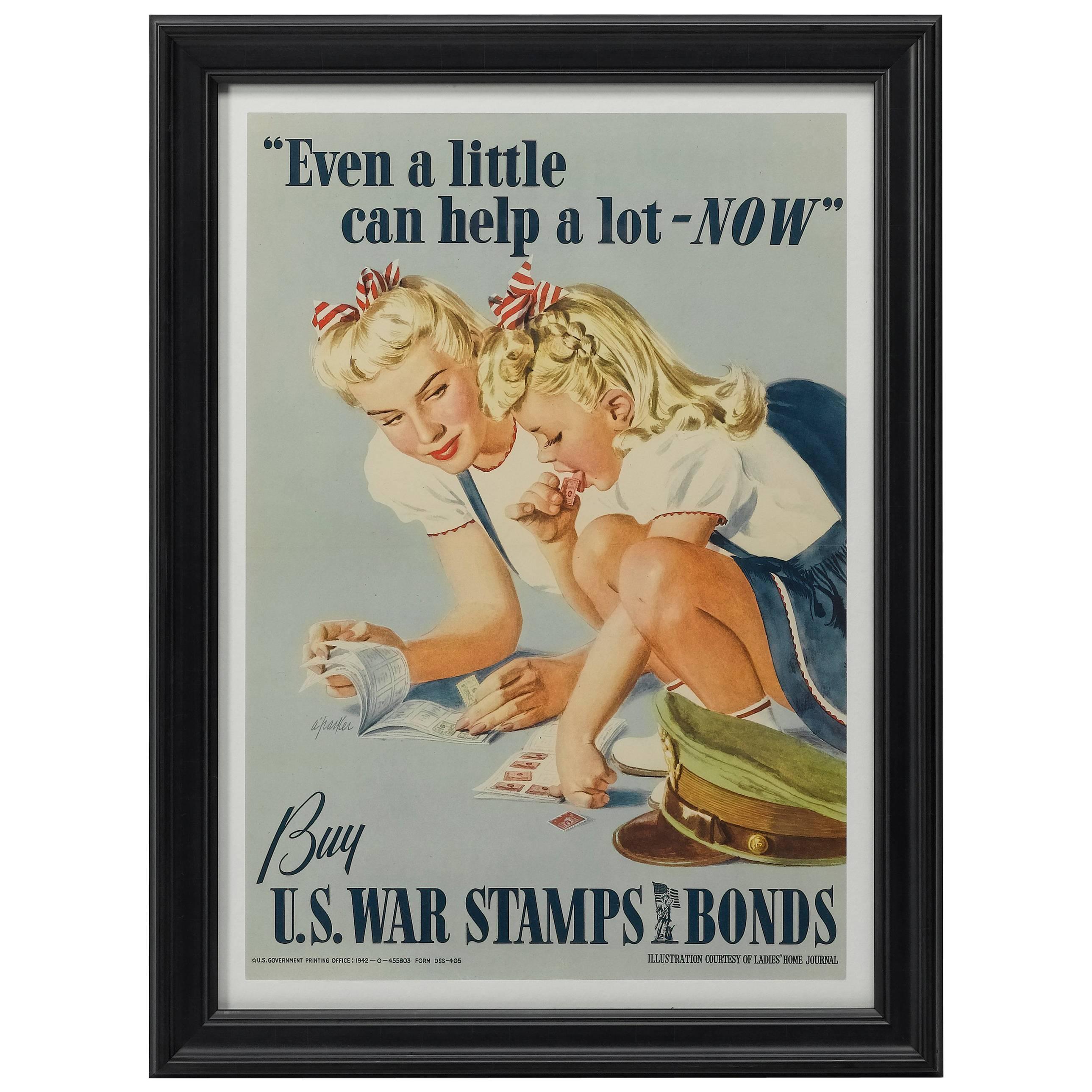 "Even a Little Can Help a Lot - Now" Vintage WWII Poster, 1942 at 1stDibs
