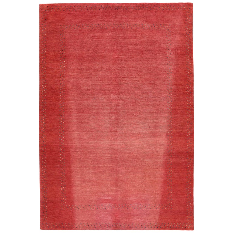 Red Ombre Rug with Gold Dots For Sale at 1stDibs