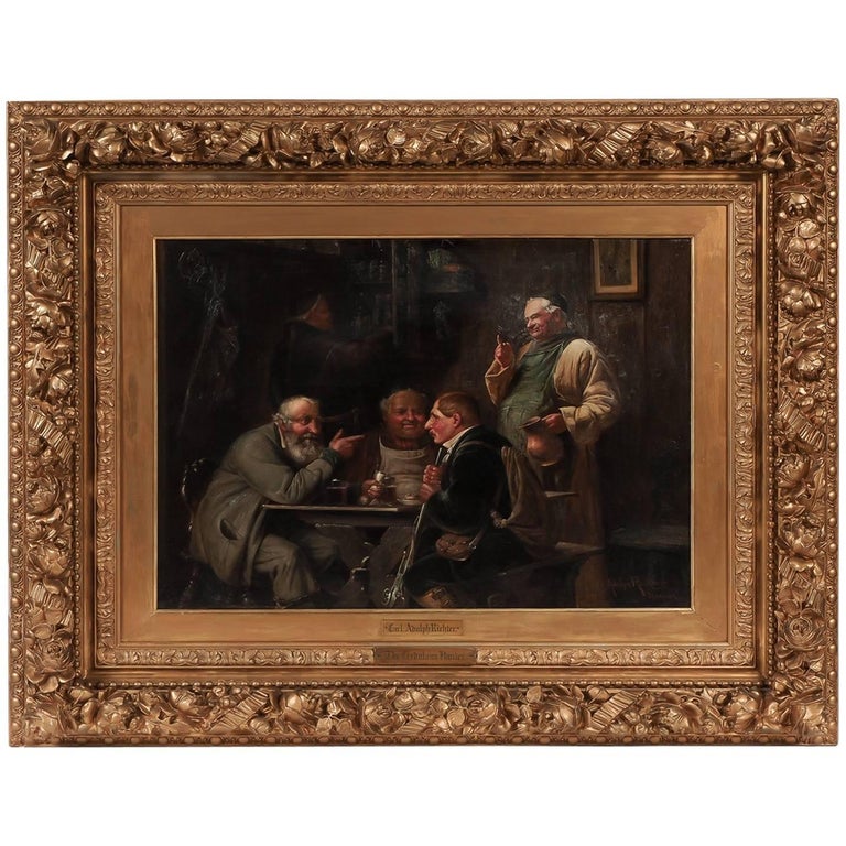 Carl Adolf Richter Oil on Canvas Titled 'The Credulous Hunter' at 1stDibs