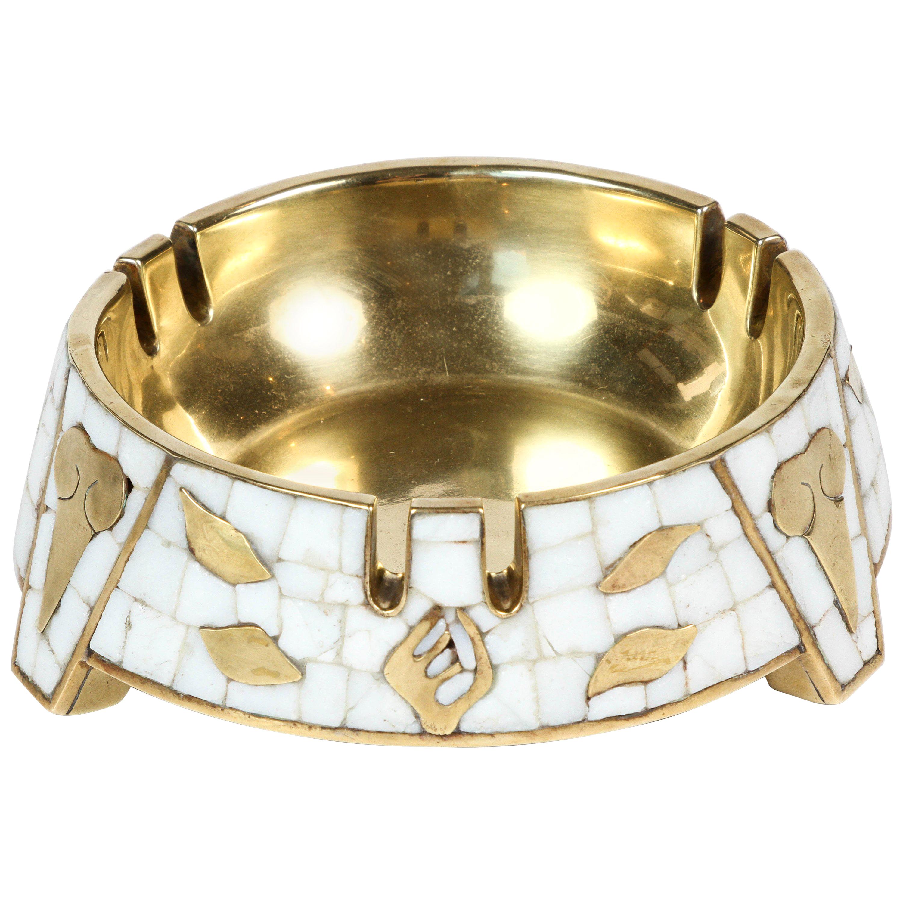 Midcentury Mexican Mosaic Brass Ashtray by Salvador Teran For Sale at ...