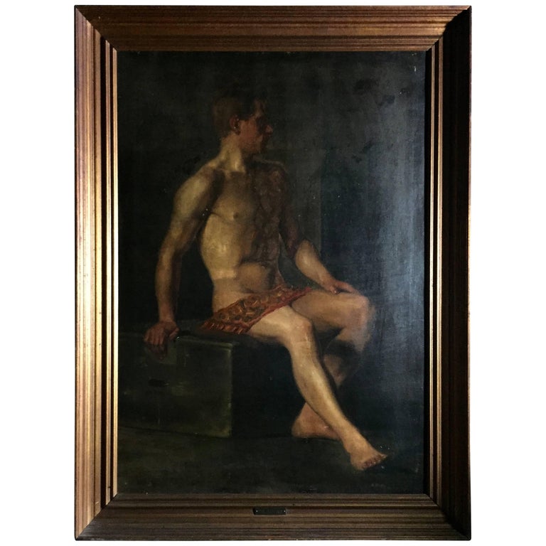 Anton Dorph 'Attributed', Early Male Portrait, Denmark, Mid-19th Century at 1stDibs