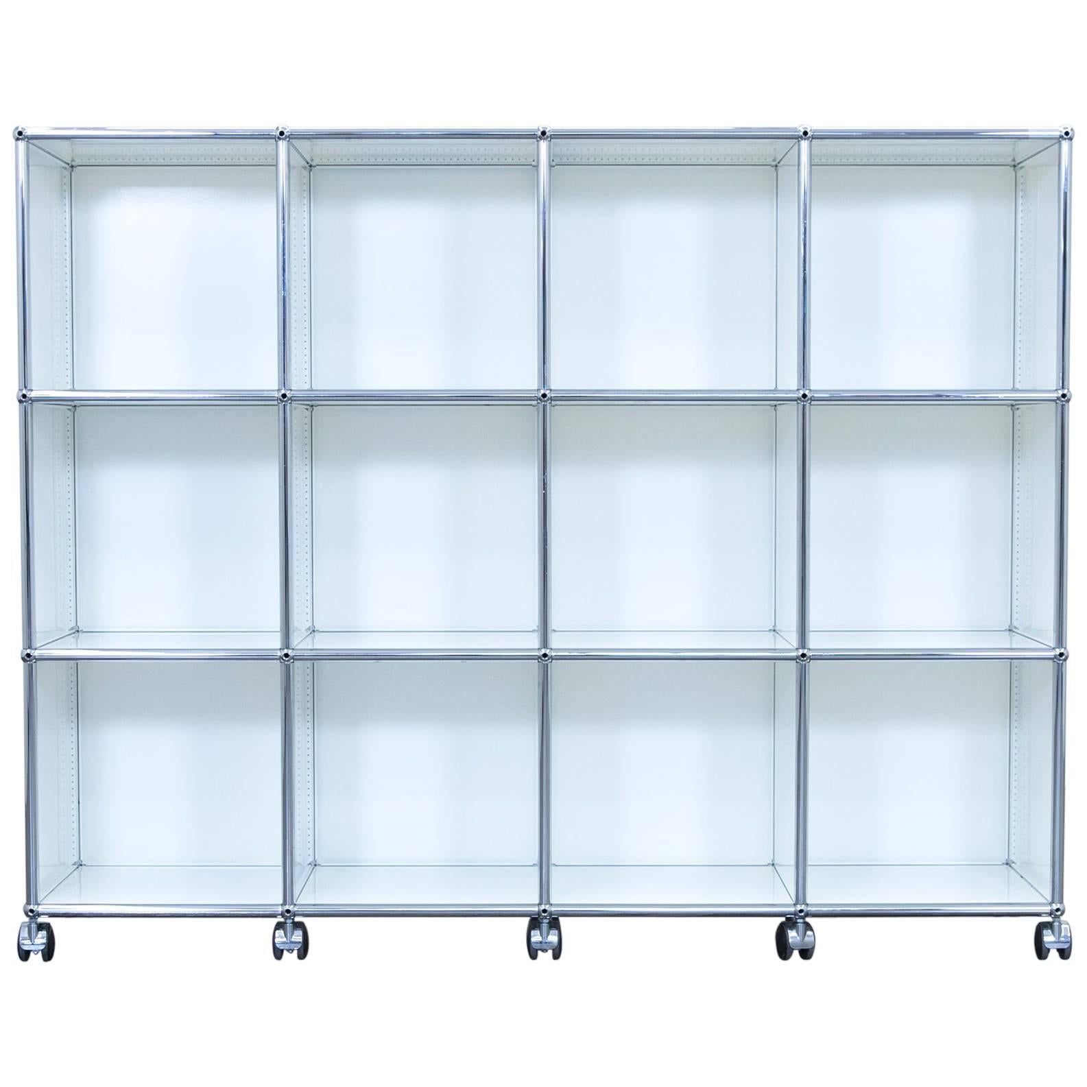 USM Haller Designer Sideboard White Wheels Office Shelf at 1stDibs