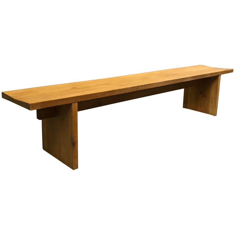 Modern Minimal Beam Bench Reclaimed Structural Oak Beams Welded Steel ...