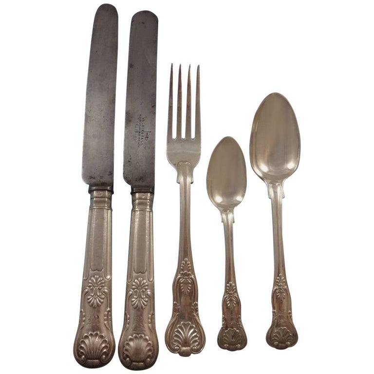 Kings English Sterling Silver Flatware 12 Service Set, London, Scotland ...
