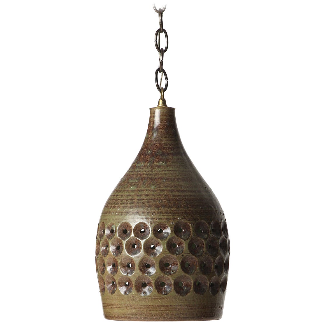 1 Midcentury Perforated Ceramic Pendant Lamp by Beaumont Mood For Sale ...