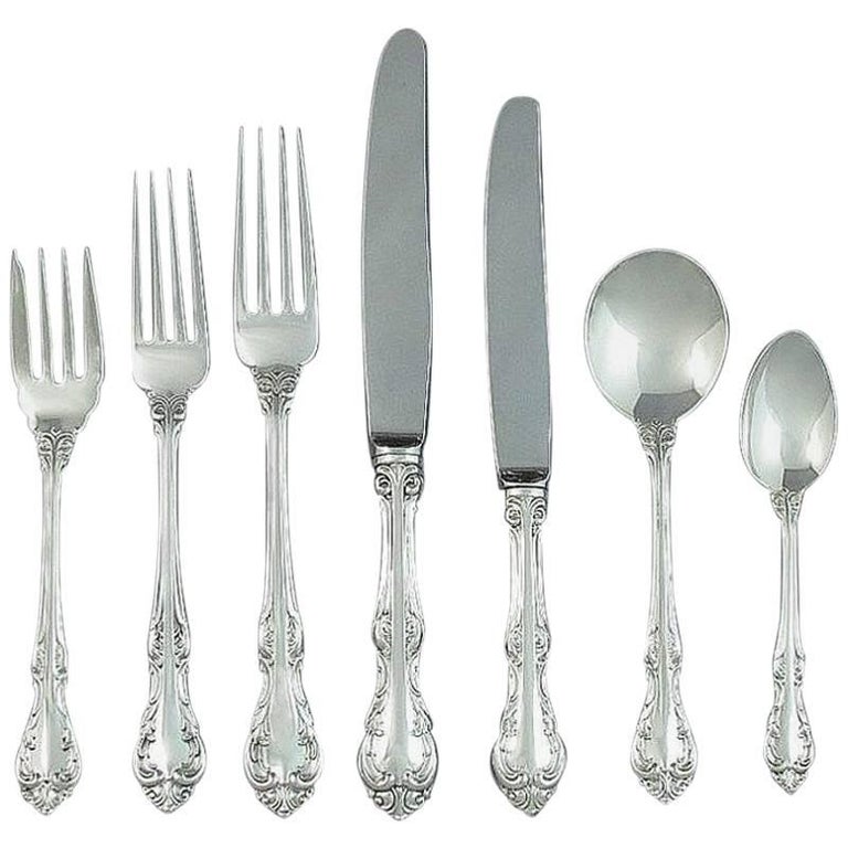 Birks Sterling Silver Flatware Set for Six For Sale at 1stDibs