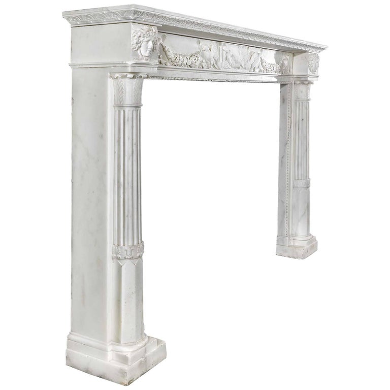Italian Medusa Marble Fireplace , circa 1830 at 1stDibs