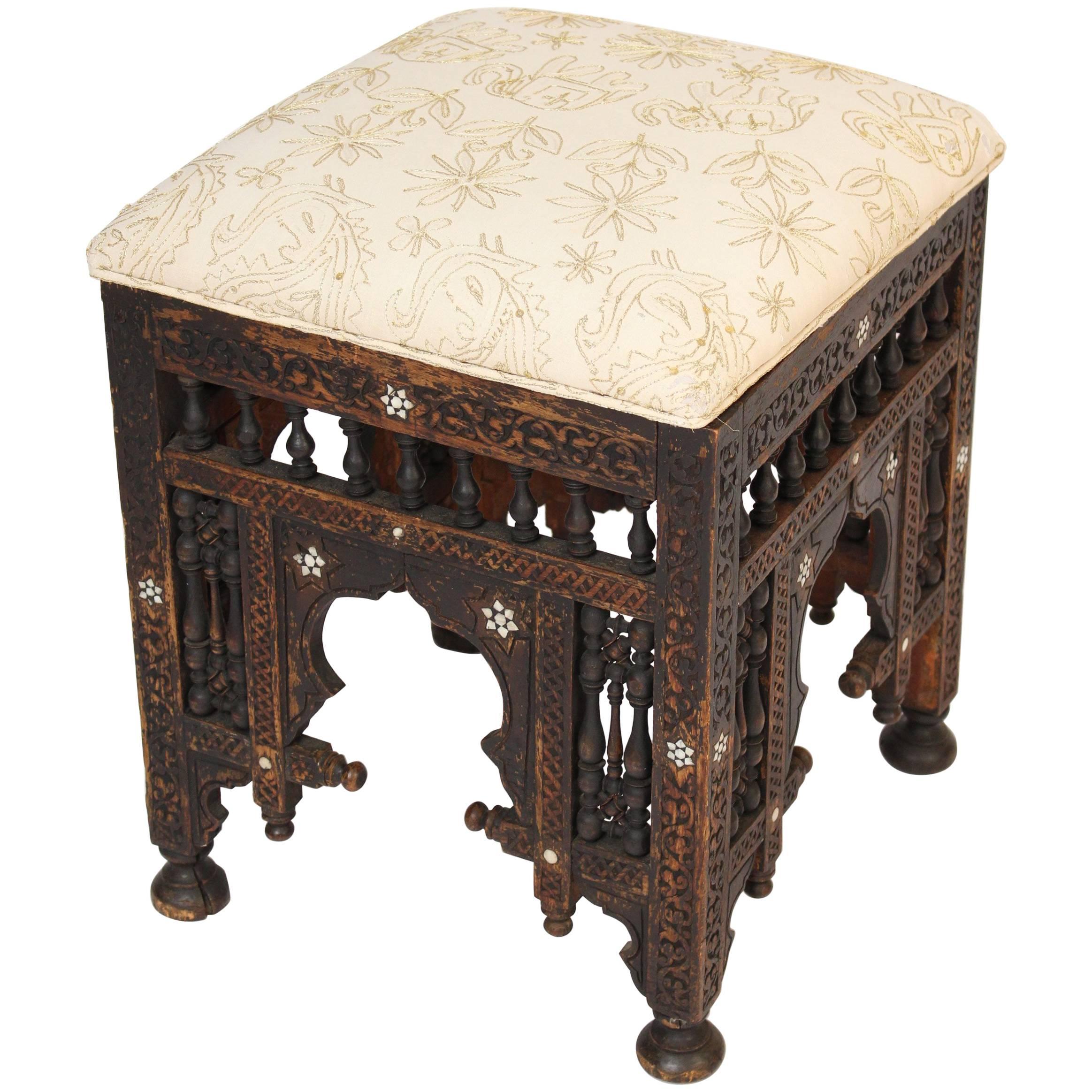 Moroccan Inlaid Bench at 1stDibs