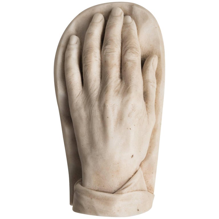 Carved Marble Hand, circa 1890 at 1stDibs