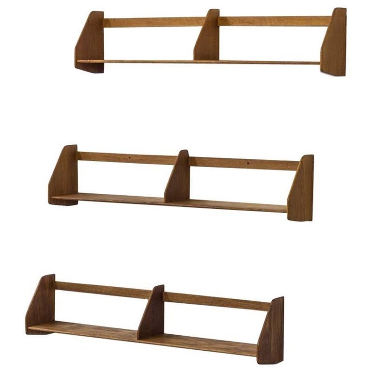 Set of 1950s Danish Wall Shelves in Oak by Hans J. Wegner for Ry Møbler ...