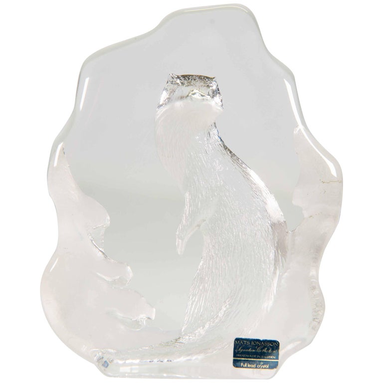 Crystal Otter Made by Mats Jonasson, Sweden at 1stDibs
