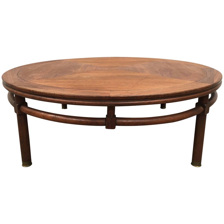 Midcentury Wooden Inlay Coffee Table with Maker's Mark at 1stDibs