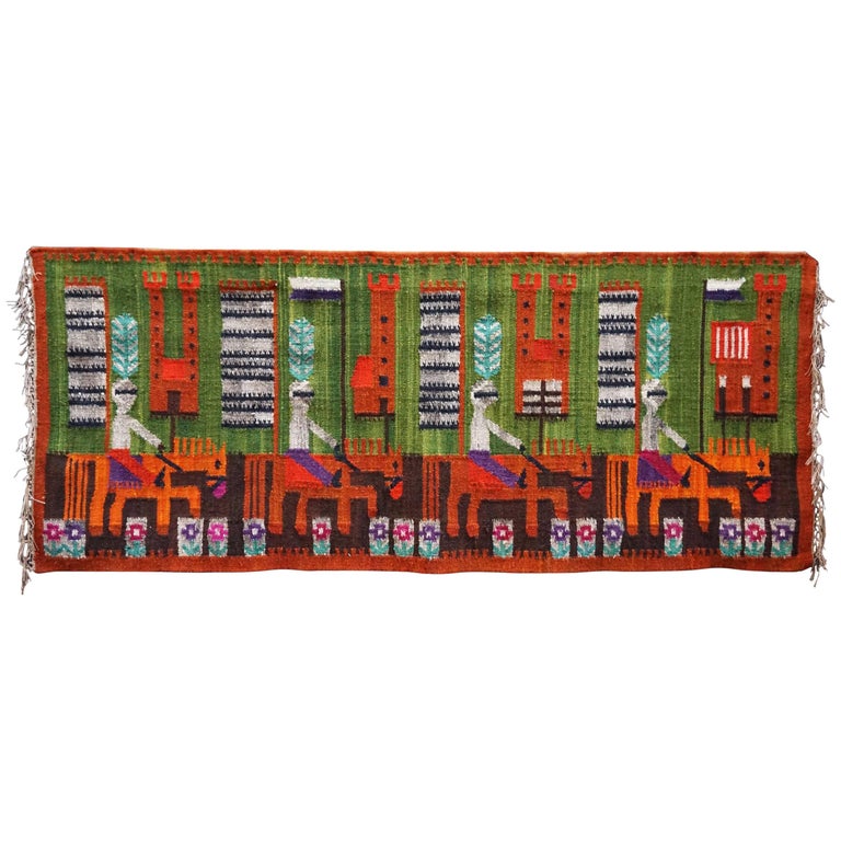 Large Abstract Handwoven Tapestry at 1stDibs