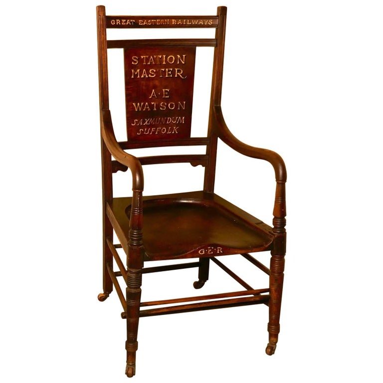 Great Eastern Railways Station Master’s Chair Carver Chair at 1stDibs