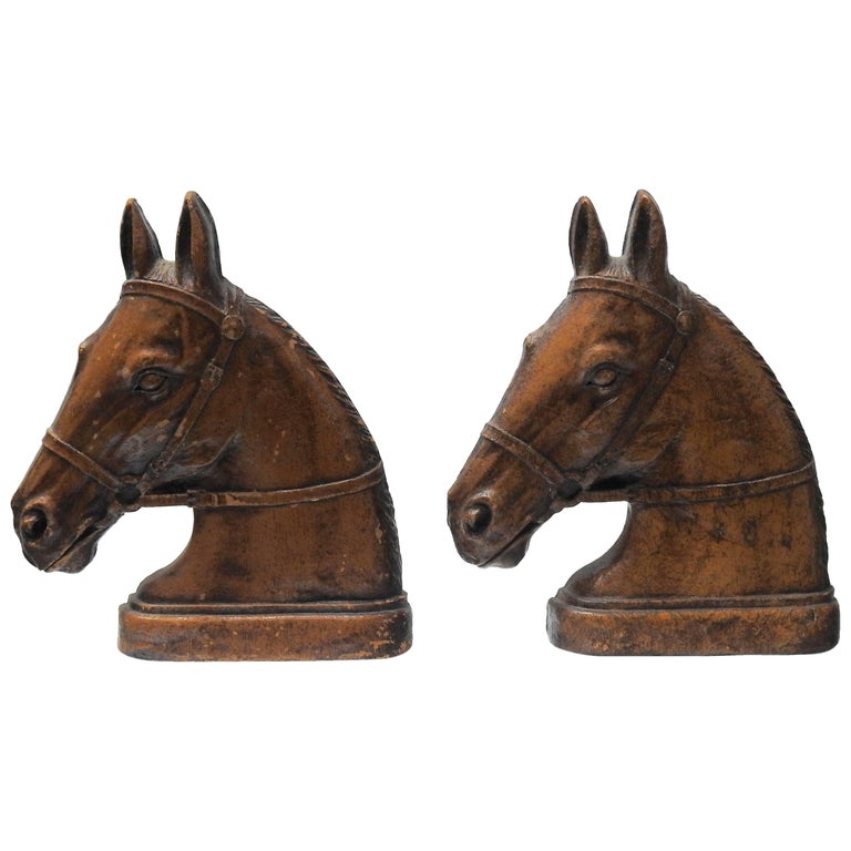 Pair of Mid-Century Syroco Horse Bookends at 1stDibs