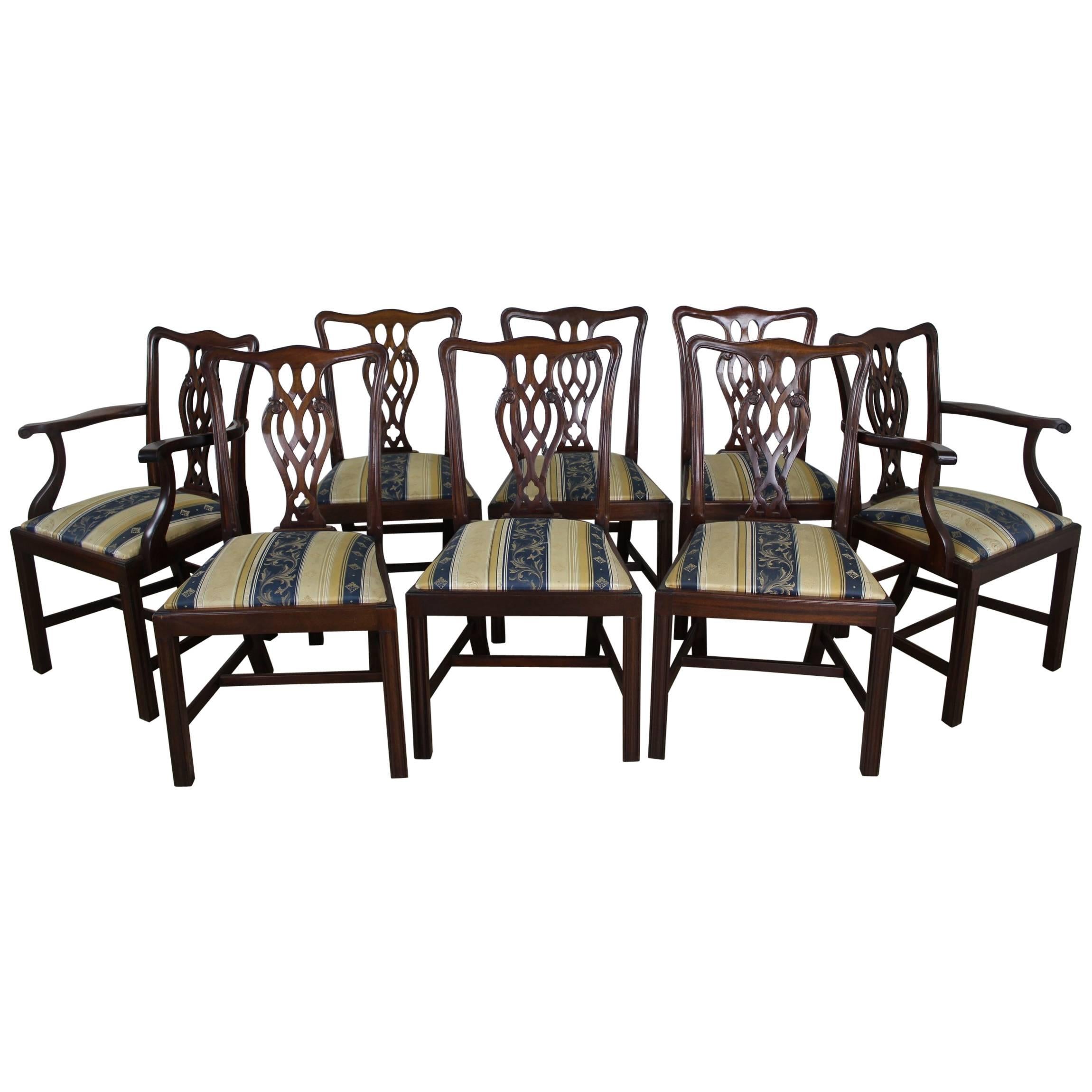 Set of Eight Hepplewhite Style Mahogany Dining Chairs at 1stDibs