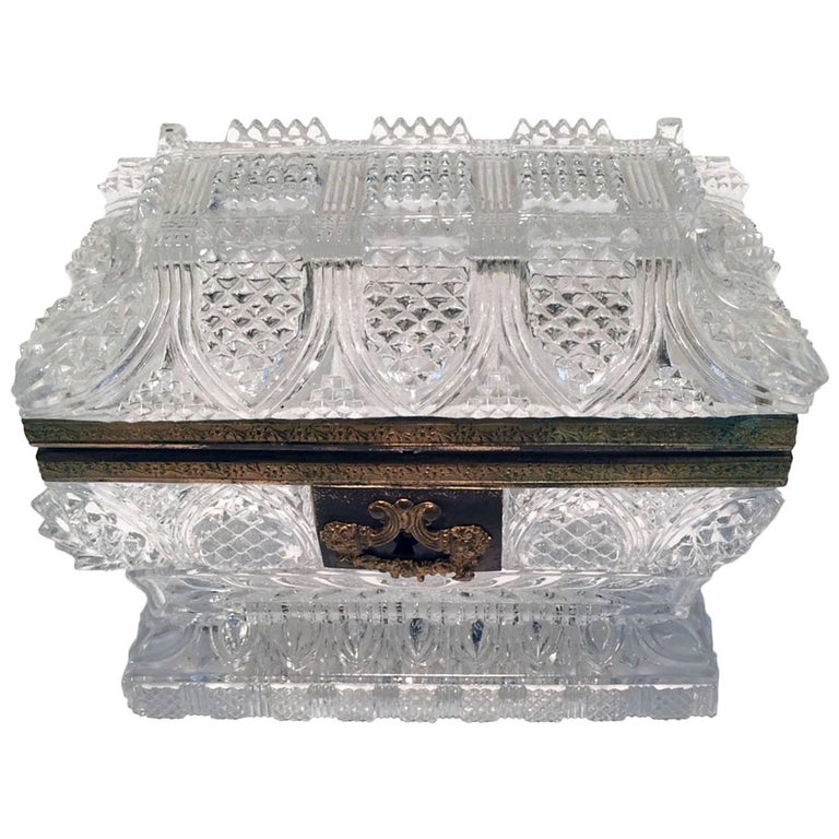 French Cut Lead Crystal Dresser Casket at 1stDibs