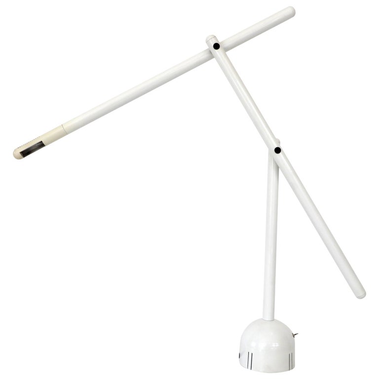 Italian Mira Table Lamp by Mario Arnaboldi for Programmaluce in White ...